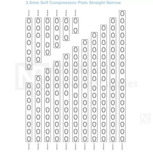 Sound Vet on-line Self Compression Bone Plates - 3.5mm Narrow